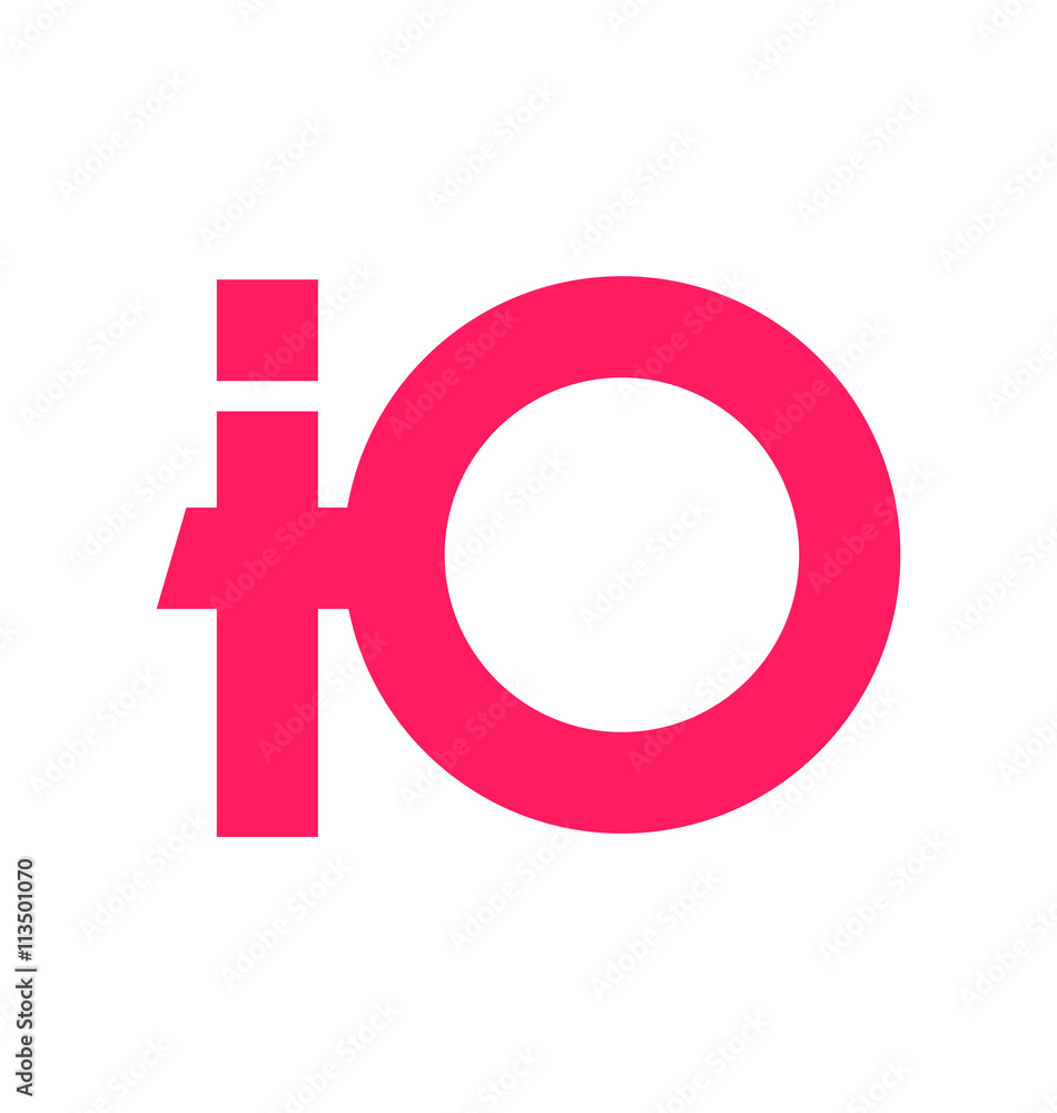 IO Two letter composition for initial, logo or signature. Stock Vector ...