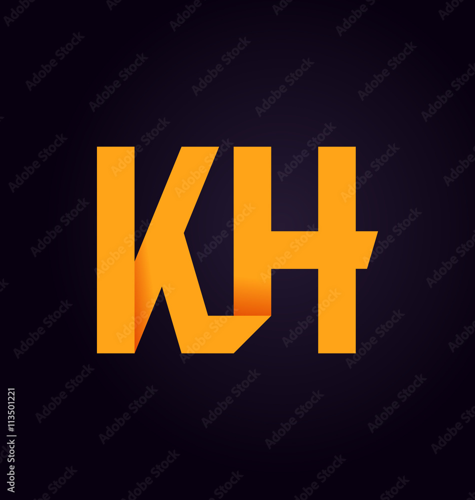 KH Two letter composition for initial, logo or signature. Stock Vector ...
