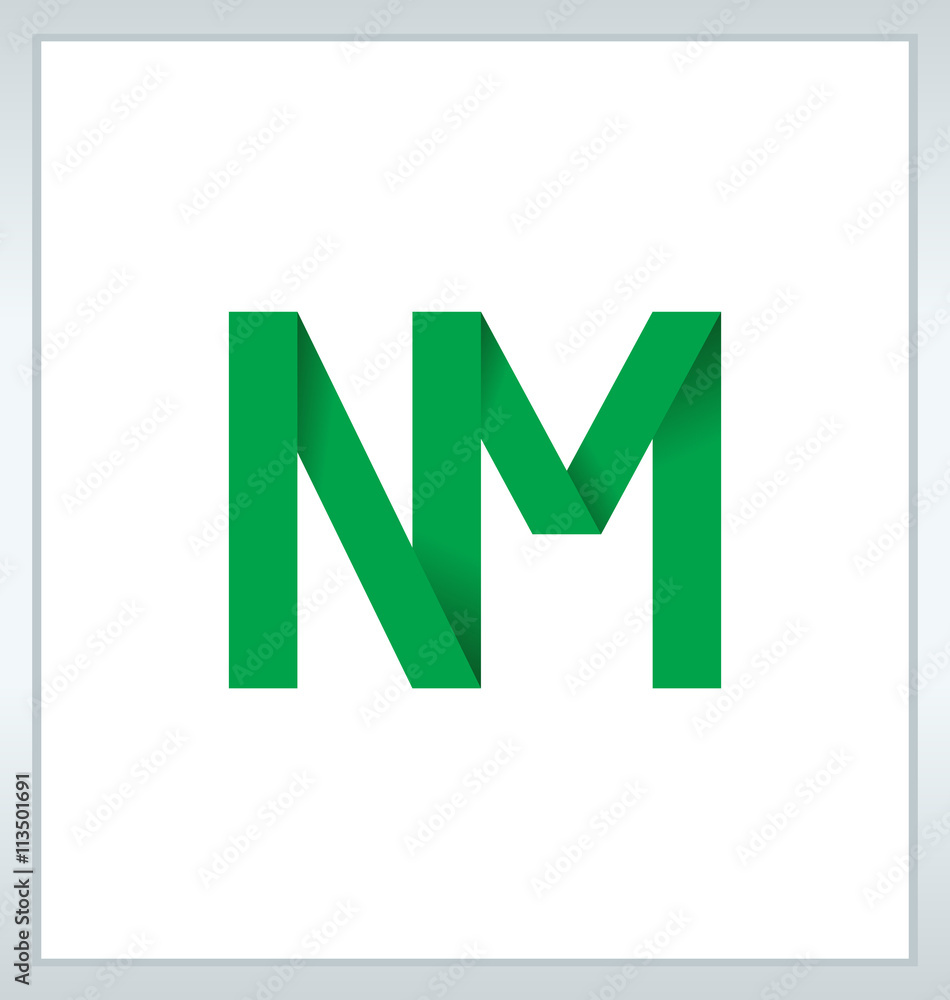 NM Two letter composition for initial, logo or signature. Stock Vector ...
