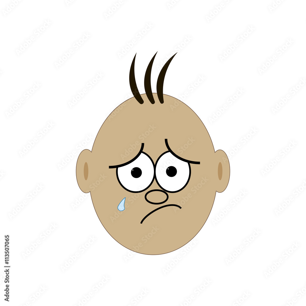 Sad face illustration Stock Vector | Adobe Stock