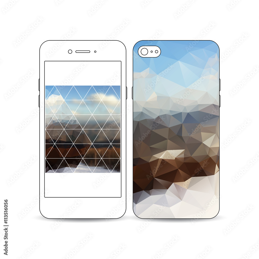 Mobile smartphone with an example of the screen and cover design ...