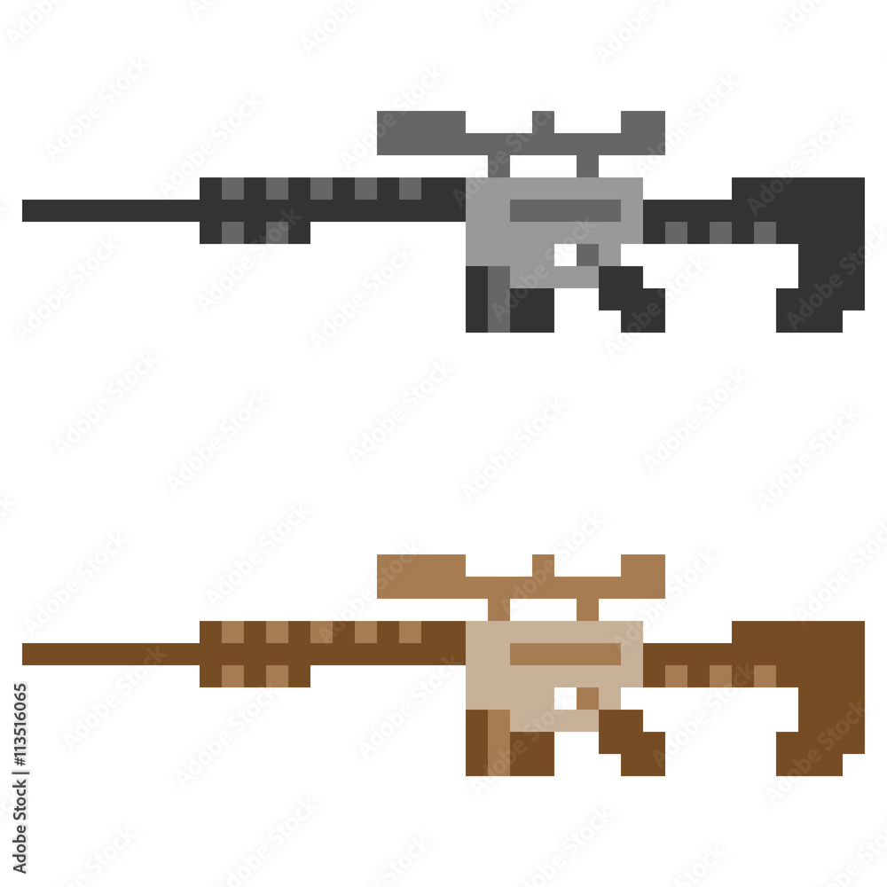 Pixel Art Minecraft Gun