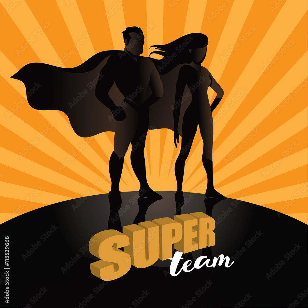 Business team super heroes marketing poster background design. EPS 10 ...