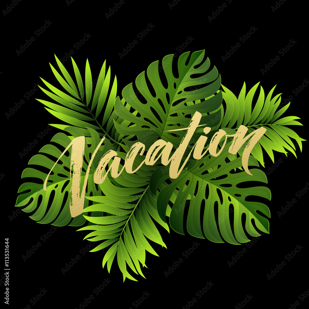 Summer vacation handwriting. Typography, lettering and calligraphy ...