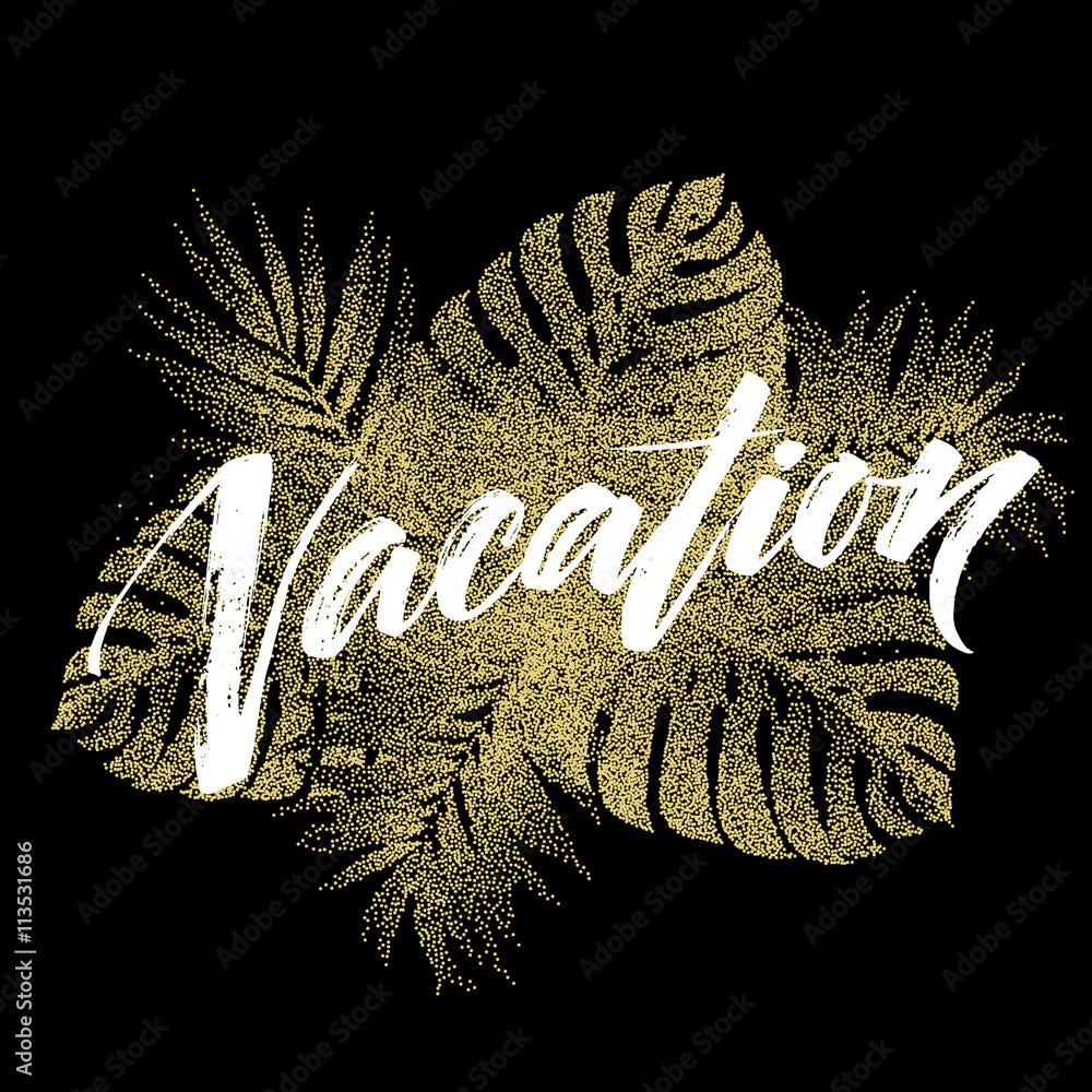 Summer vacation handwriting. Typography, lettering and calligraphy ...