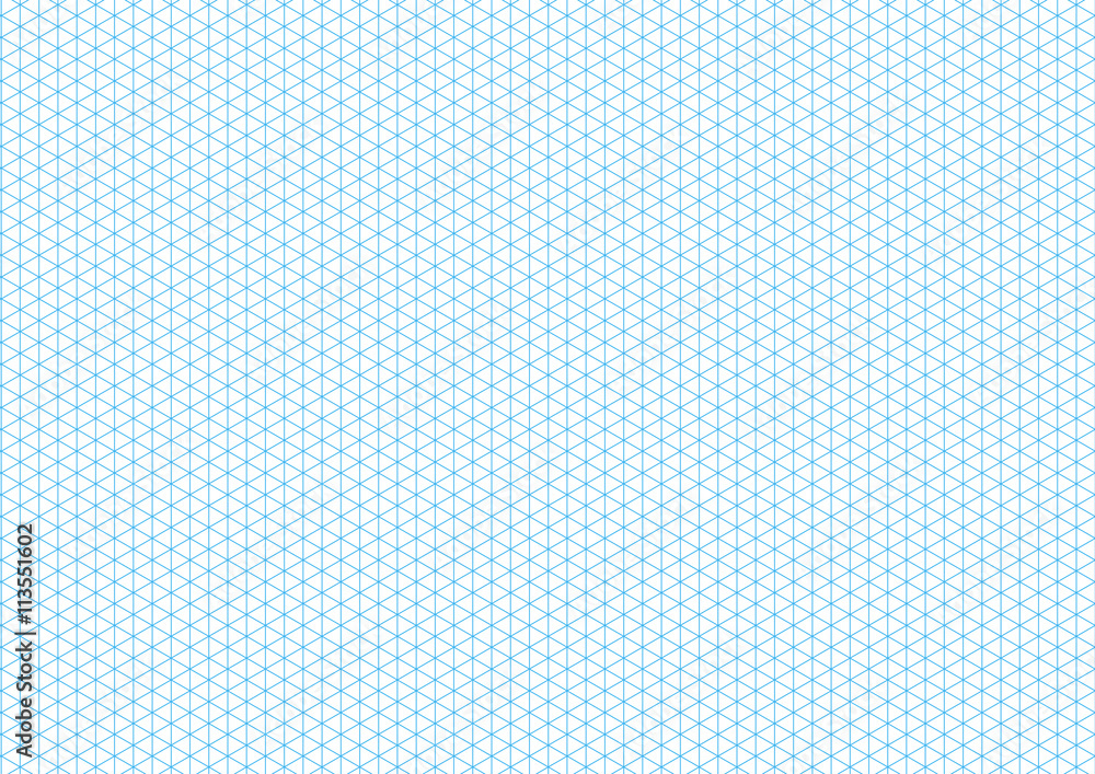 Cyan isometric grid with vertical guideline on a4 sheet size Stock ...
