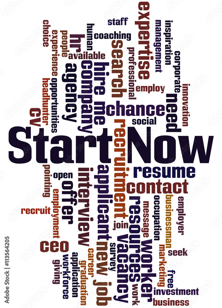 Start Now, word cloud concept 7 Stock Illustration | Adobe Stock