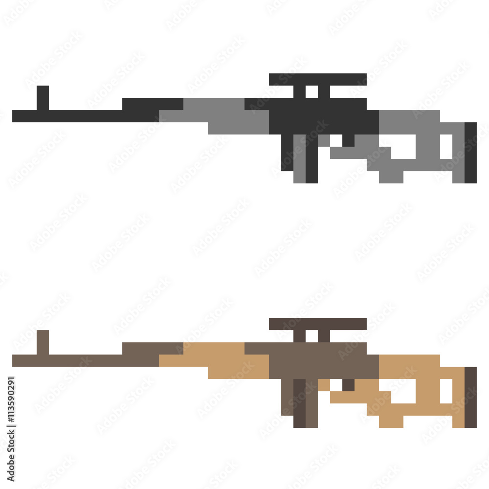 pixel art gun Stock Illustration | Adobe Stock