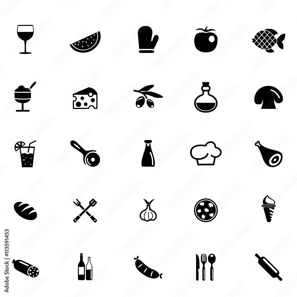 Mediterrane Icons Stock-Vektorgrafik | Adobe Stock