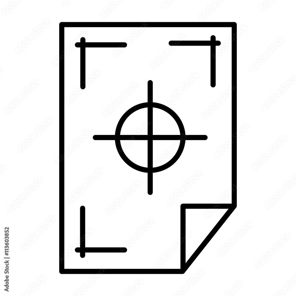 Printer marks on a paper icon, outline style Stock Vector | Adobe Stock