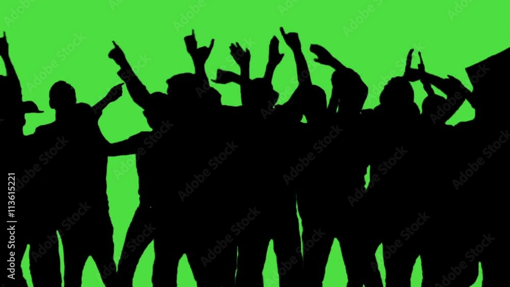 Crowd of fans dancing on green screen. Concert, Jumping, Dancing, Hands ...