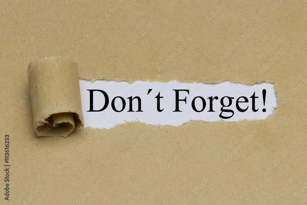 Don´t Forget! Stock Photo | Adobe Stock
