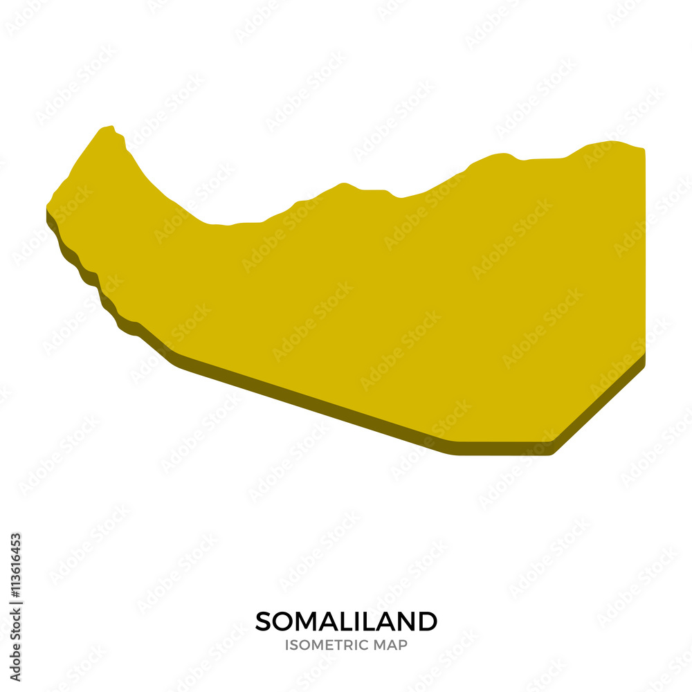Isometric map of Somaliland detailed vector illustration Stock Vector ...