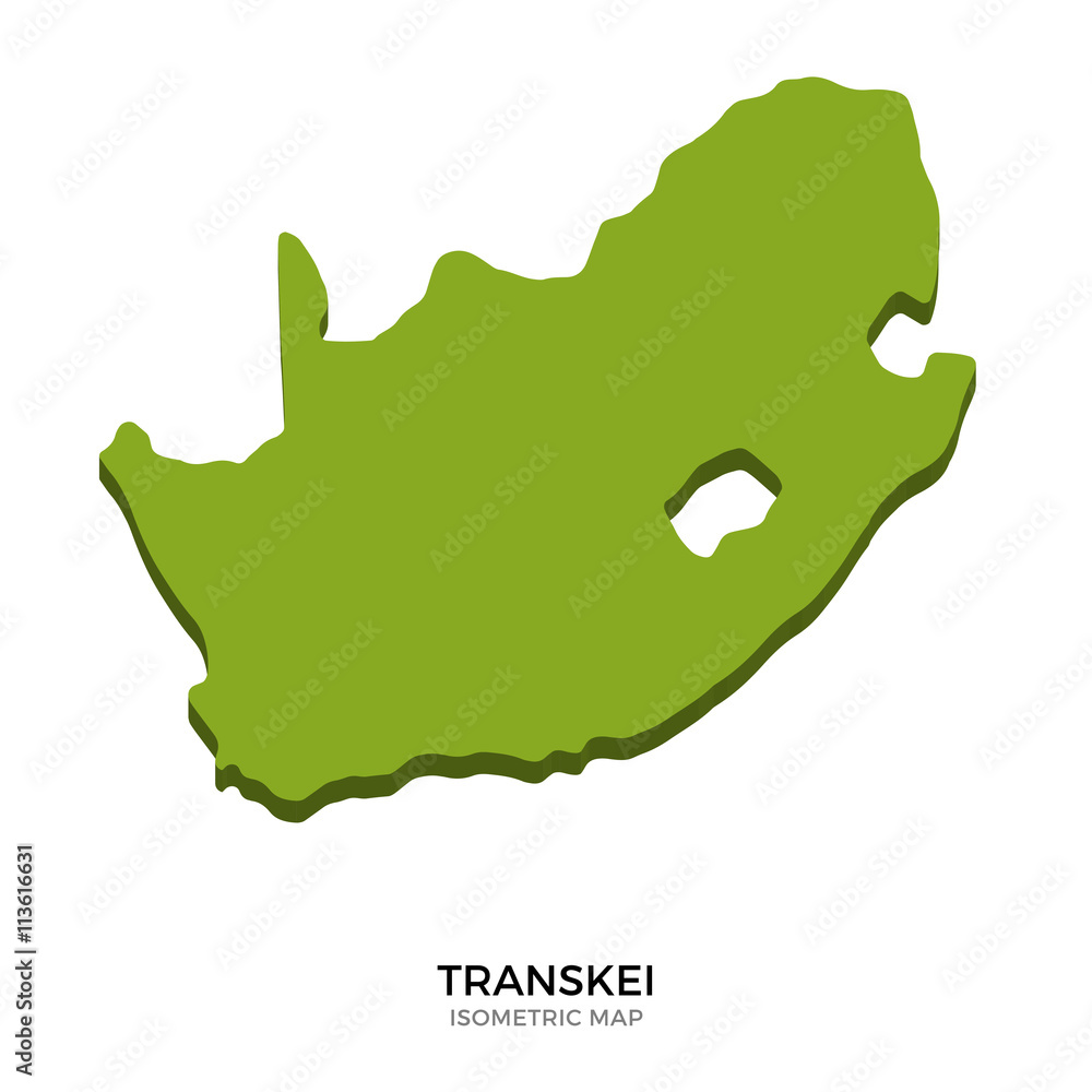 Isometric map of Transkei detailed vector illustration Stock Vector ...