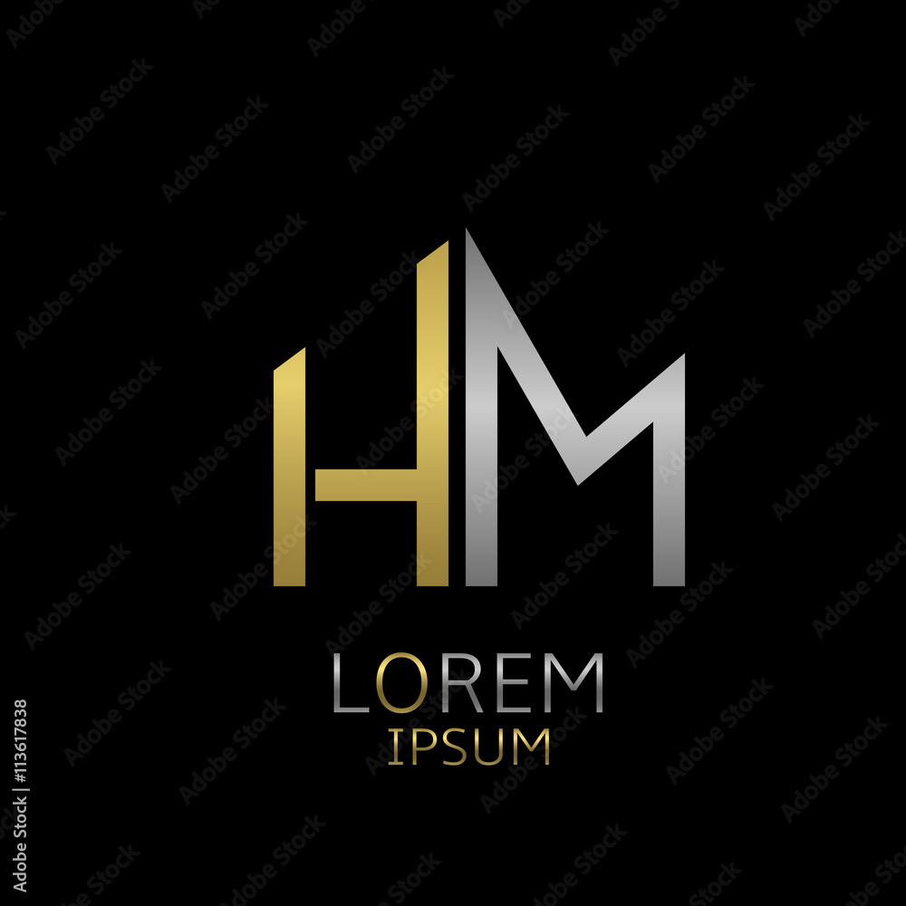 HM letters logo Stock Vector | Adobe Stock
