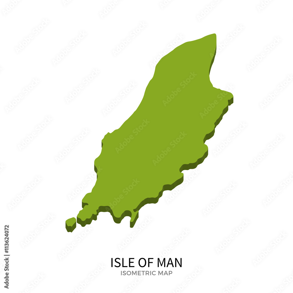 Isometric map of Isle of Man detailed vector illustration Stock Vector ...