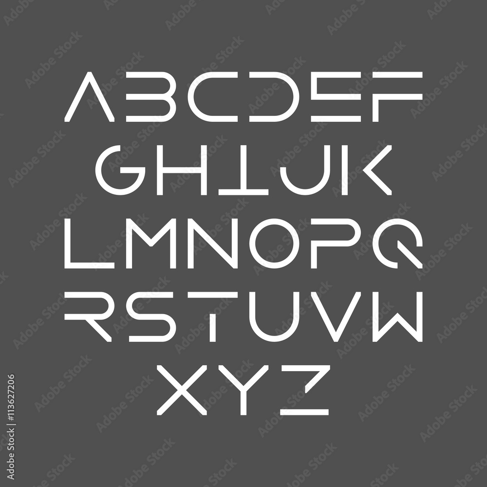 Vecteur Stock Thin line bold style uppercase modern font, typeface ...