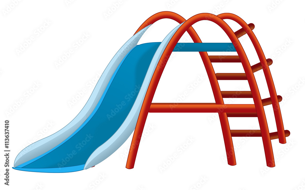 Cartoon playground toy - slide - isolated - illustration for children ...