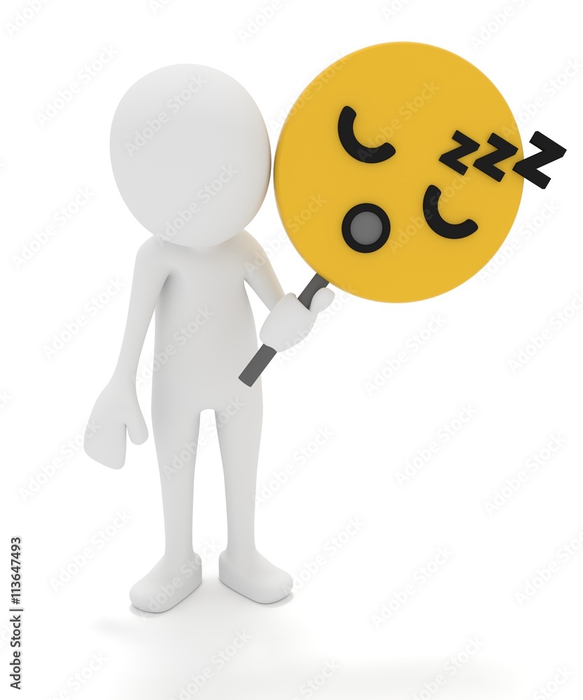 Männchen mit Emoticon langweilig ilustração do Stock | Adobe Stock