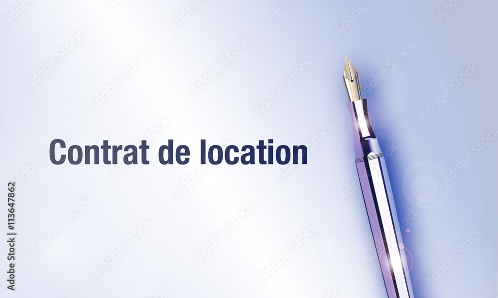 Stylo et signature de contrat : Contrat de location Stock Vector ...