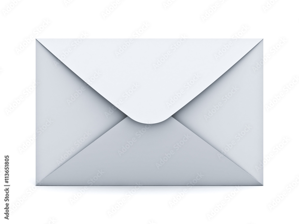 White mail envelope isolated over white background with shadow 3D ...