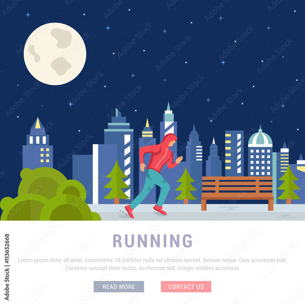 Vector Illustration Running Man. Template for Website and Banner Stock ...