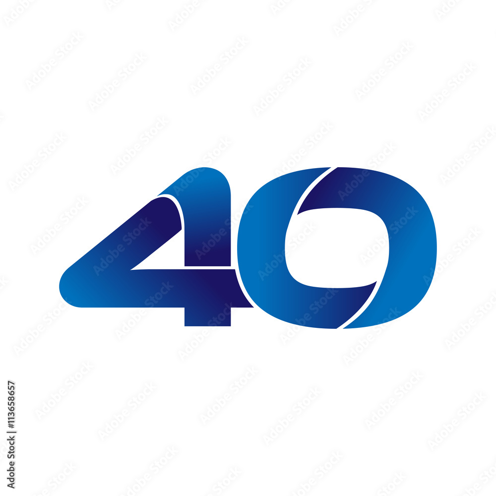 Simple Numbers Logo Vector Blue 40 Stock Vector | Adobe Stock