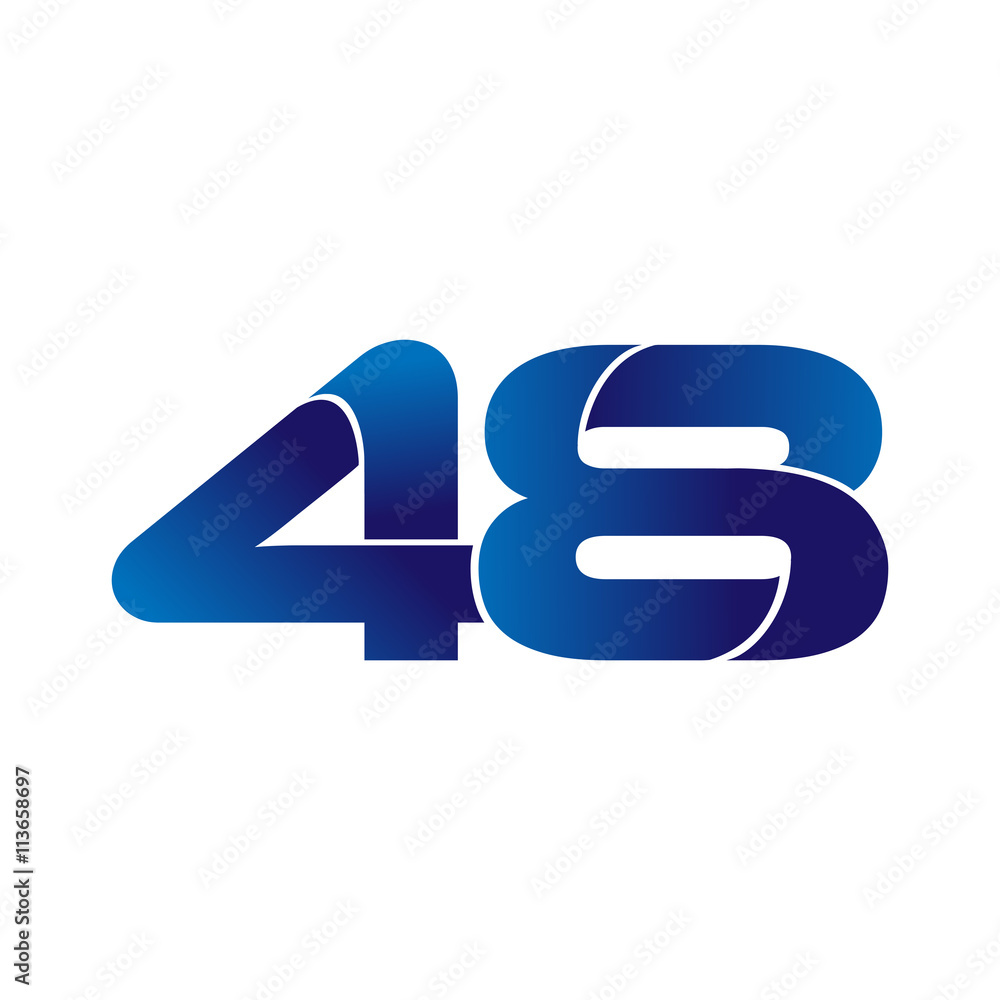 Simple Numbers Logo Vector Blue 48 Stock Vector | Adobe Stock Simple Numbers Logo Vector Blue 48 Stock Vector | Adobe Stock