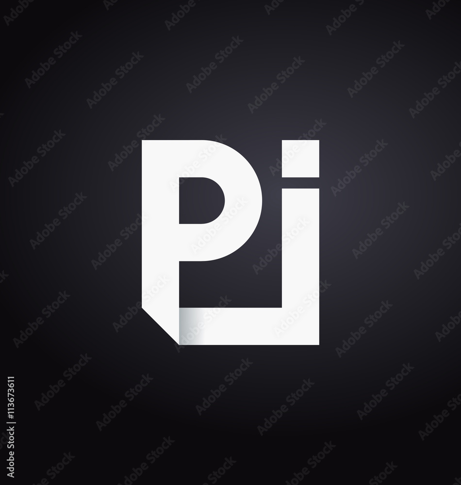 PI Two letter composition for initial, logo or signature. Stock Vector ...