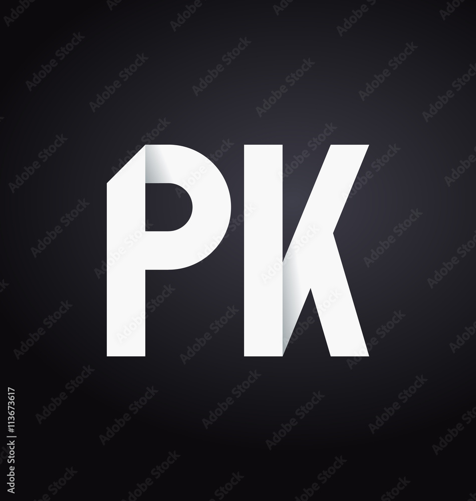 PK Two letter composition for initial, logo or signature. Stock Vector ...