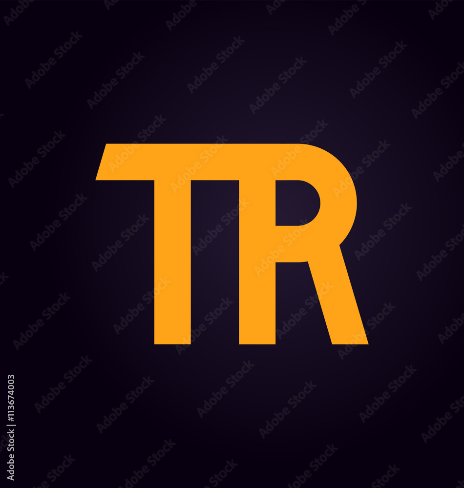 TR Two letter composition for initial, logo or signature. Stock Vector ...