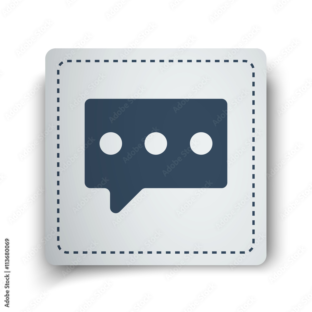 Black Message icon on white sticker Stock Vector | Adobe Stock