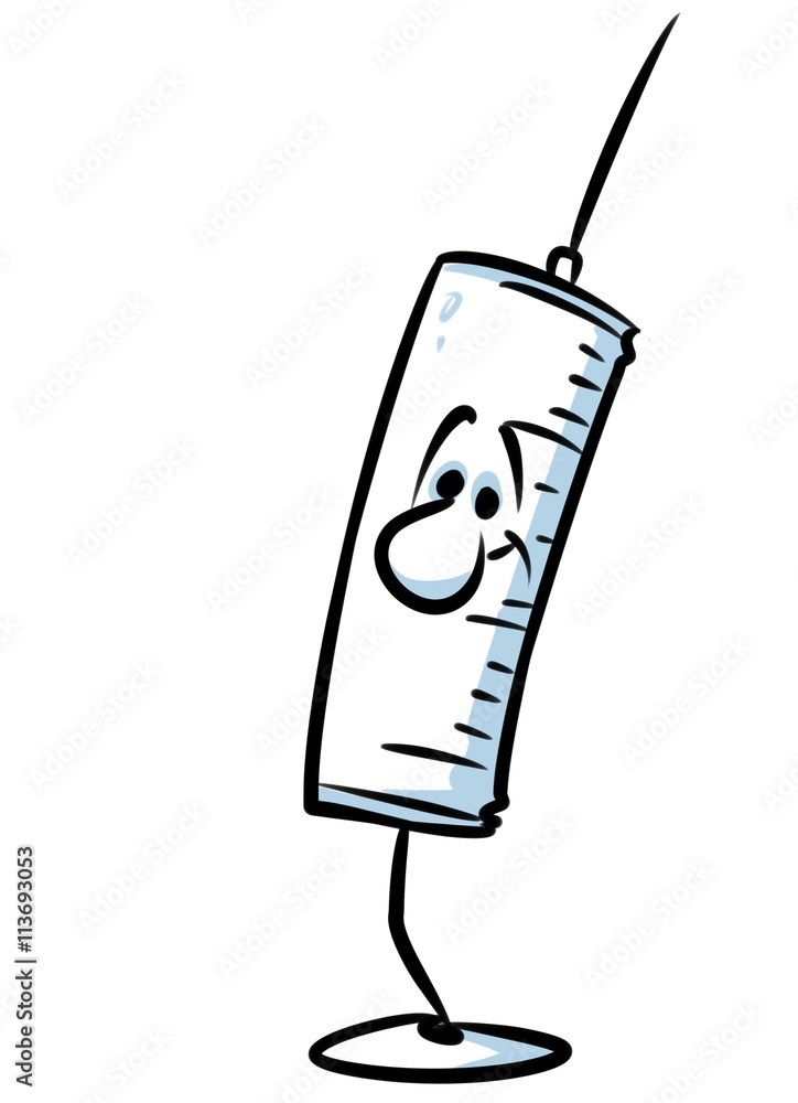 Medical syringe character cartoon illustration isolated image character ...