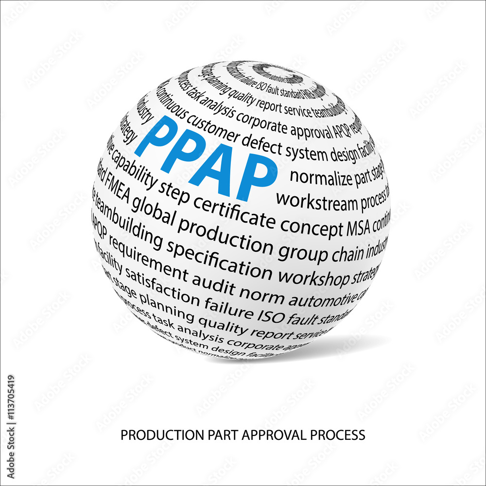 Production part approval process word ball (PPAP) Stock Vector | Adobe ...