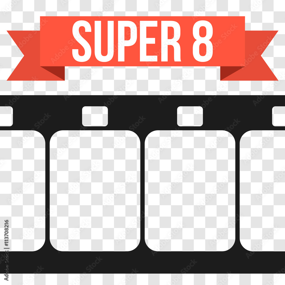 Vector Super 8 Film Strip Illustration on transparent Stock Vector ...