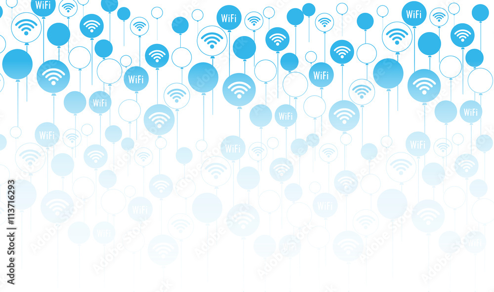 wireless Wifi balloon background pattern Stock Vector | Adobe Stock