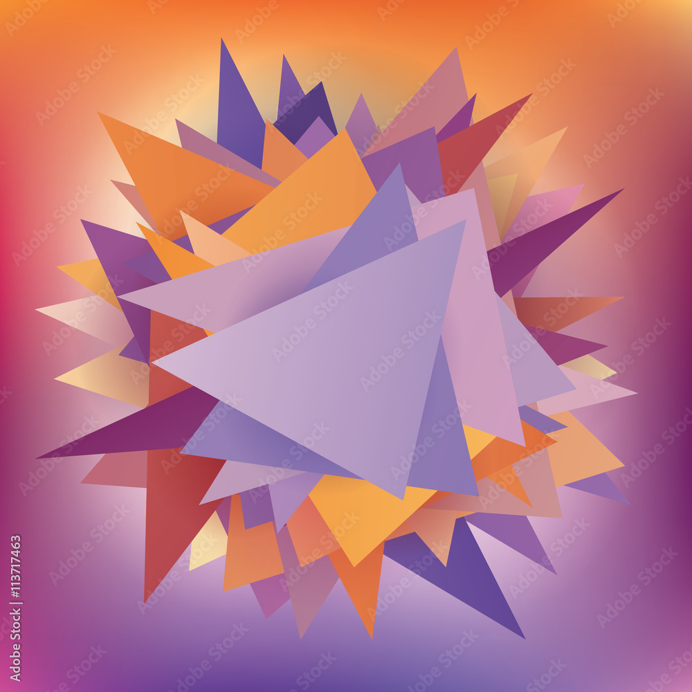 Multicolored low polygon mosaic shapes, color star, vector design ...