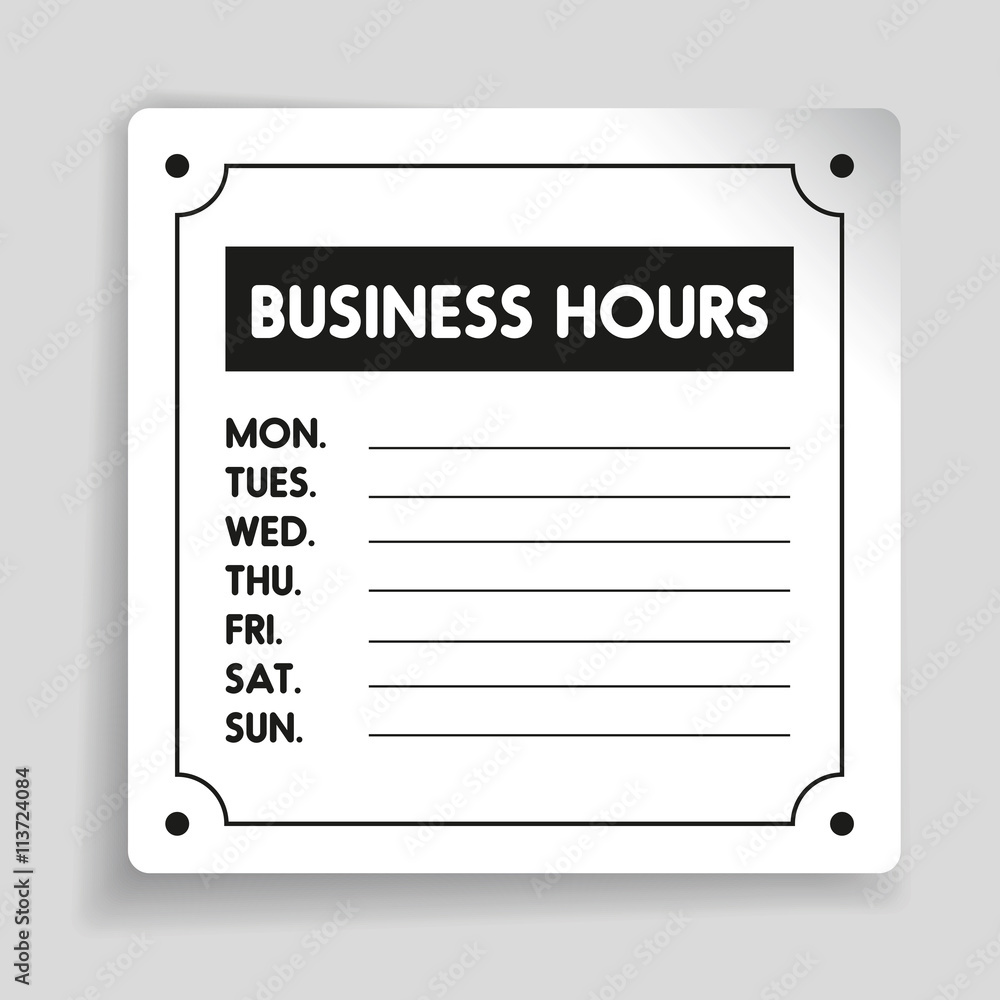 Business Hours sign vector template Stock Vector | Adobe Stock