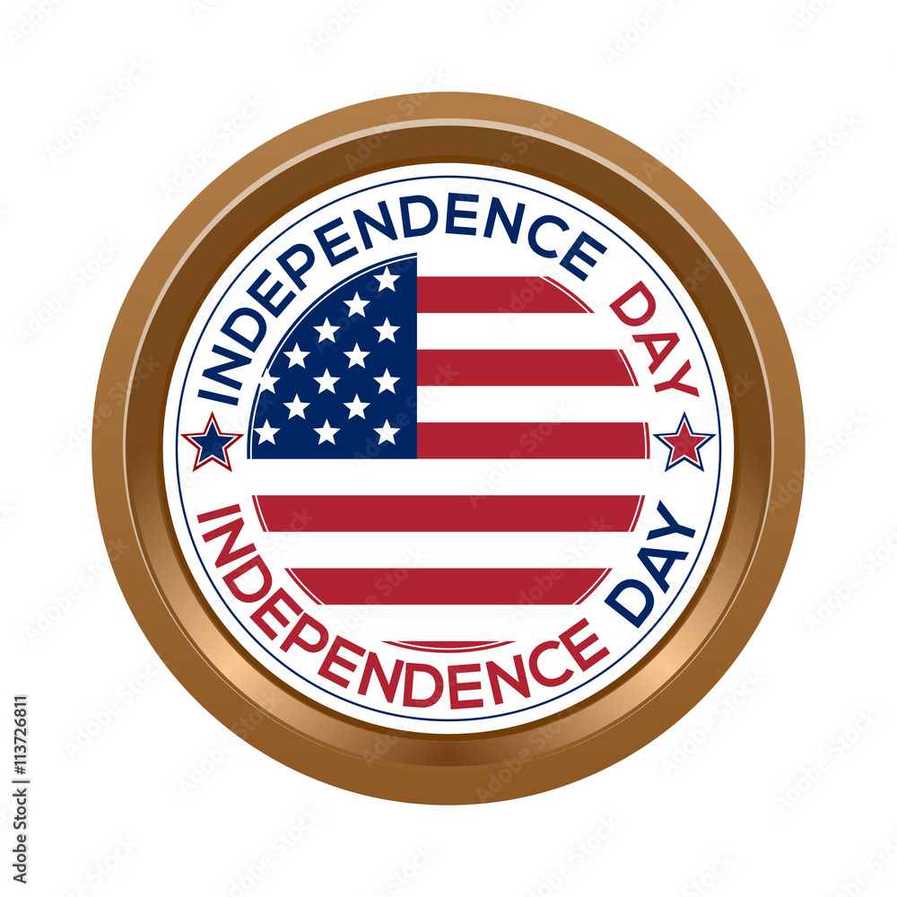 Independence Day button isolated on white background. Independence Day ...