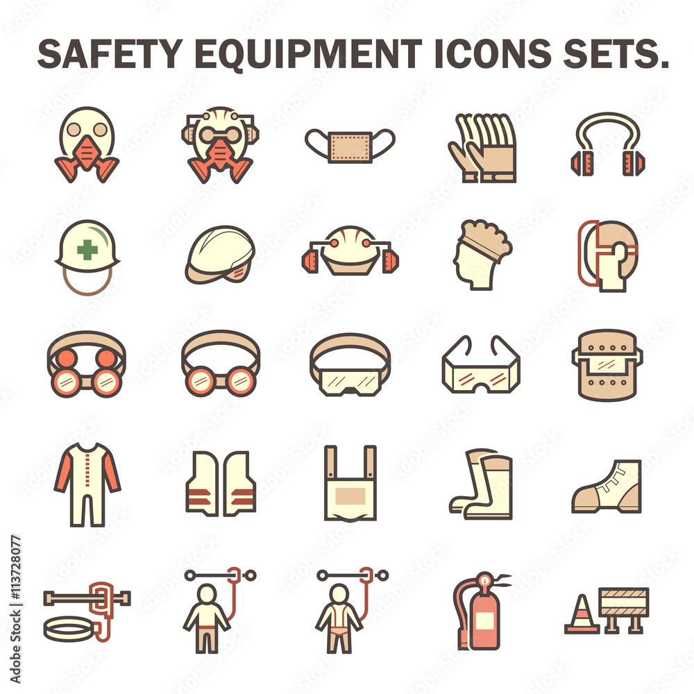 Safety equipment icon or personal protective equipment (PPE) in ...