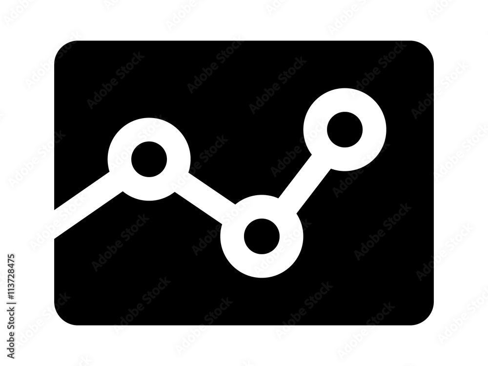 Graph / graphing or data visualization flat icon for apps and websites ...