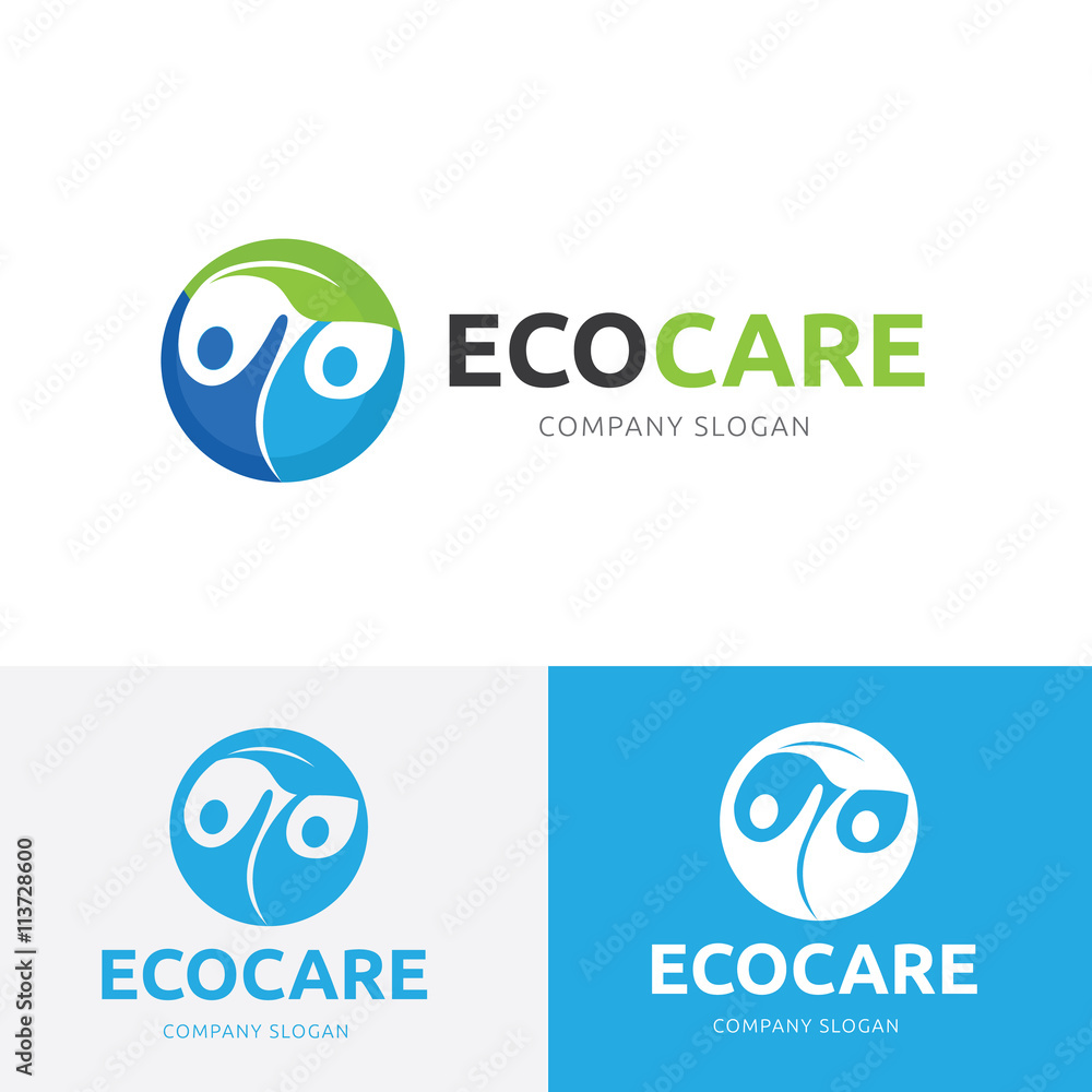 Eco care logo,people logo,Green logo,healthy care logo,vector logo ...