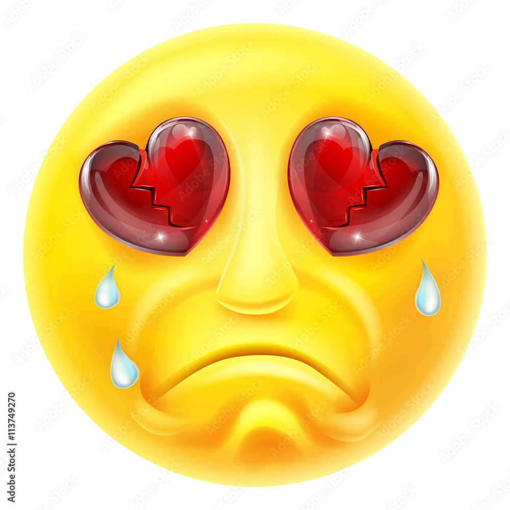 Heartbroken Crying Emoji Emoticon Stock Vector | Adobe Stock