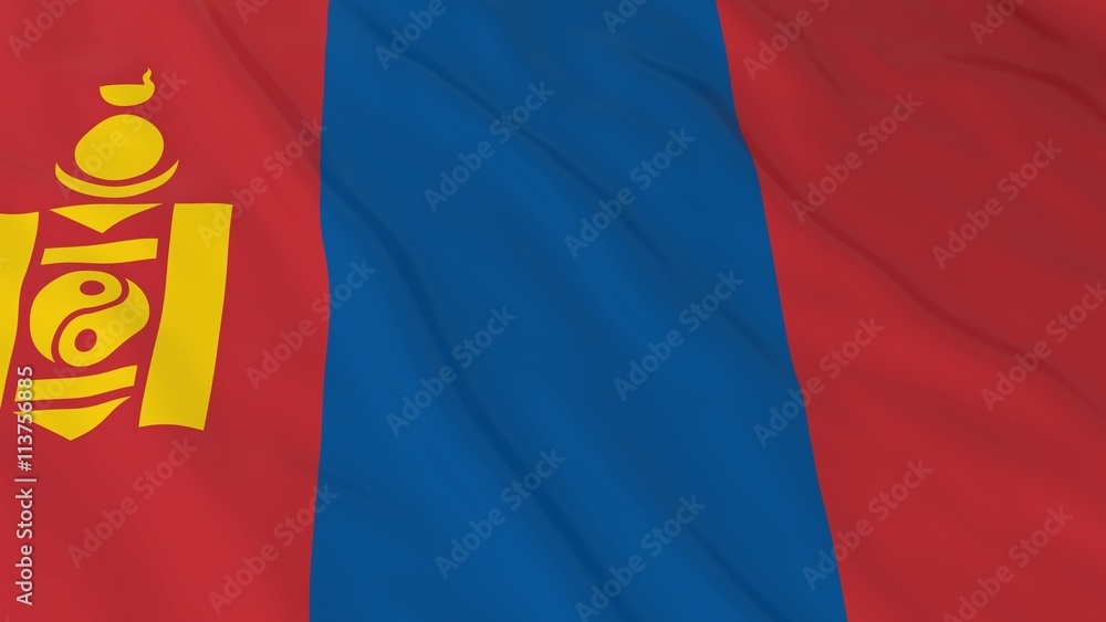 Mongolian Flag HD Background - Flag of Mongolia 3D Illustration Stock ...
