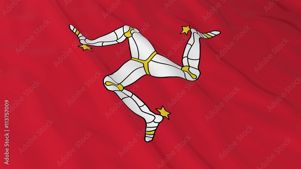 Manx Flag HD Background - Flag of the Isle of Man 3D Illustration Stock ...
