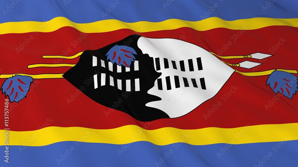 Swazi Flag HD Background - Flag of Swaziland 3D Illustration Stock ...