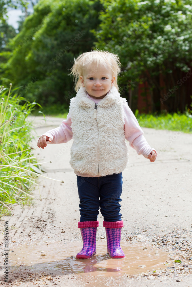 Happy smiling portrait of a 2 year old blonde girl Stock Photo | Adobe ...