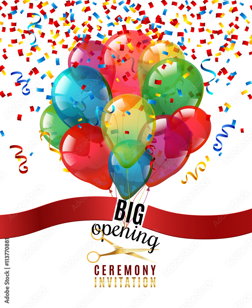 Opening Ceremony Invitation Background Stock Vector | Adobe Stock