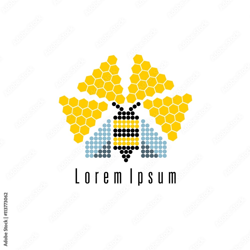 Bee. Bee icon. Isolated bee icon on white background. Honey bee ...