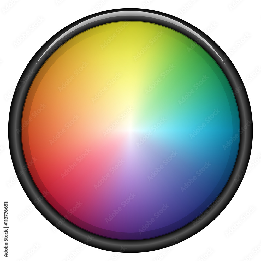 Color wheel button Stock Vector | Adobe Stock